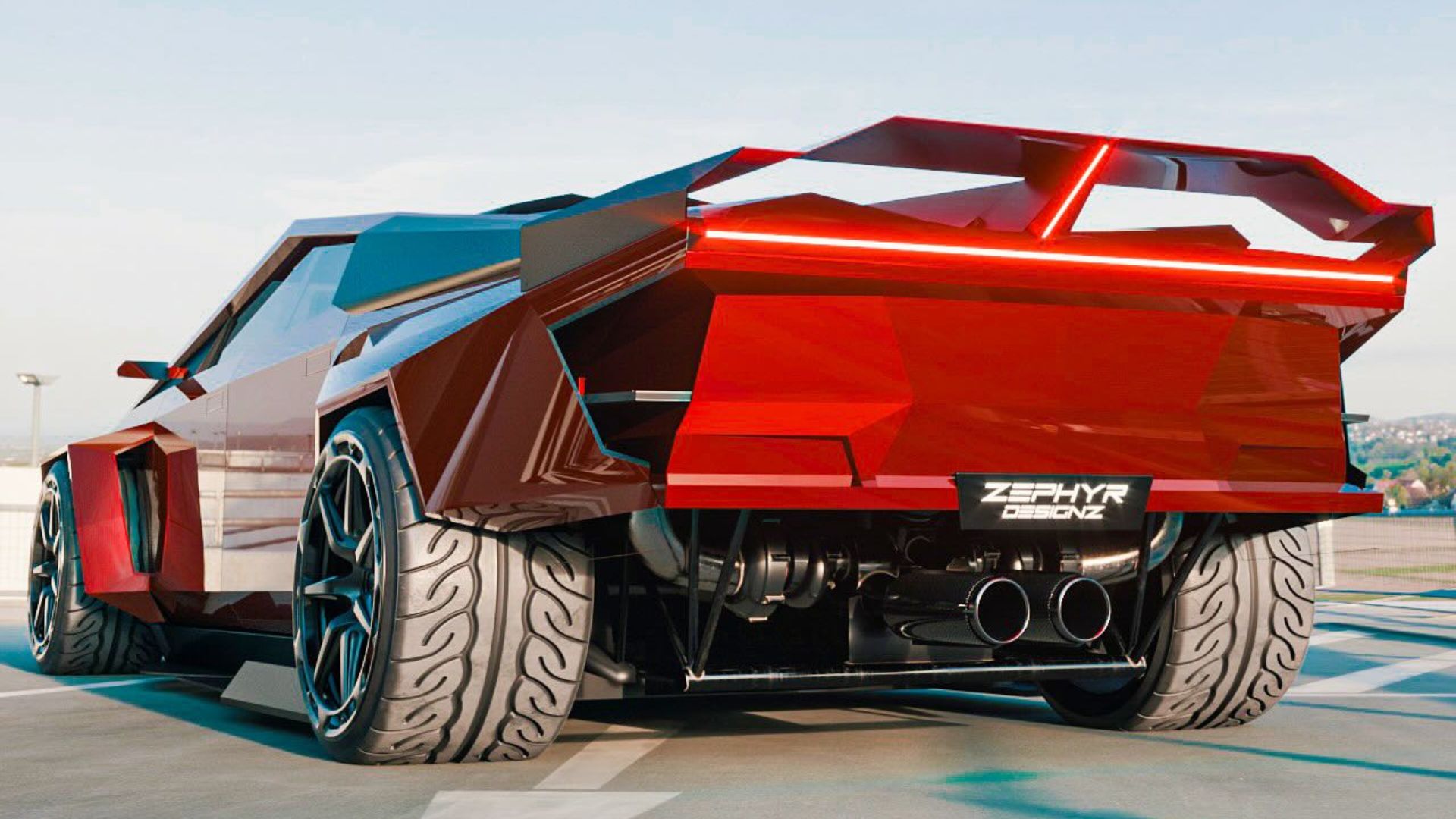 Surpreendente Tesla Cybertruck V2 Widebody: Versão tunada por designer!